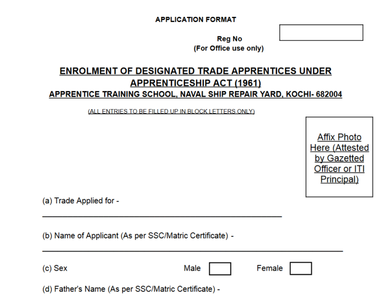 Naval Ship Repair Yard Kochi Apprentice Recruitment 2024: Application ...
